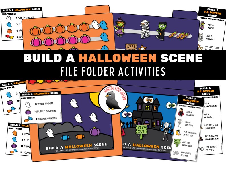 Build A Halloween Scene: Following Simple Directions File Folder ...