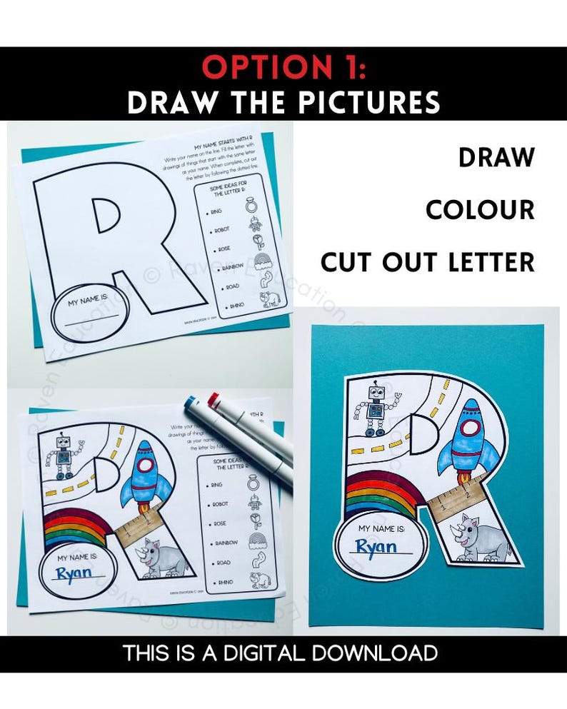 First Letter of Your Name Craft (my Name is | Beginning Letters | Name ...