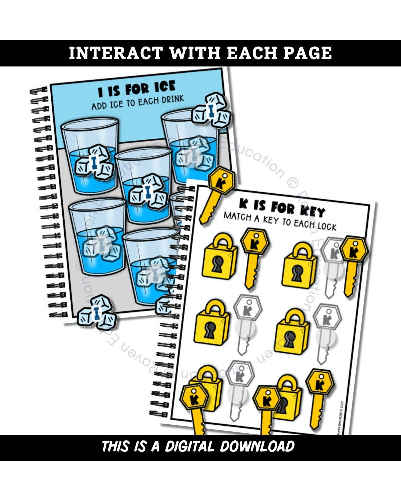 Errorless Alphabet Book 26 Matching Activities interactive Independent ...