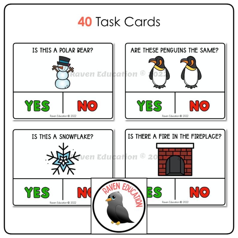 Winter: YES or NO Question Task Cards - Etsy