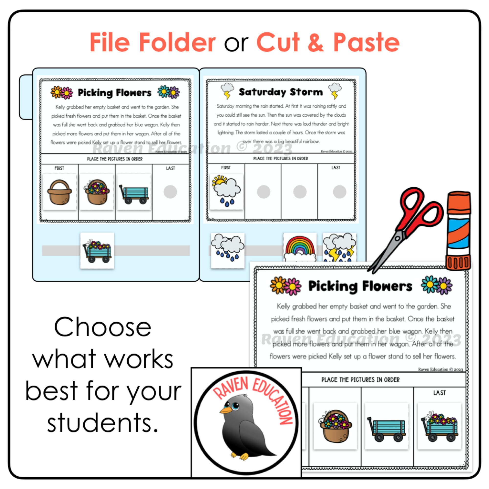 Spring Sequencing Stories - Reading Comprehension (file Folder or Cut ...