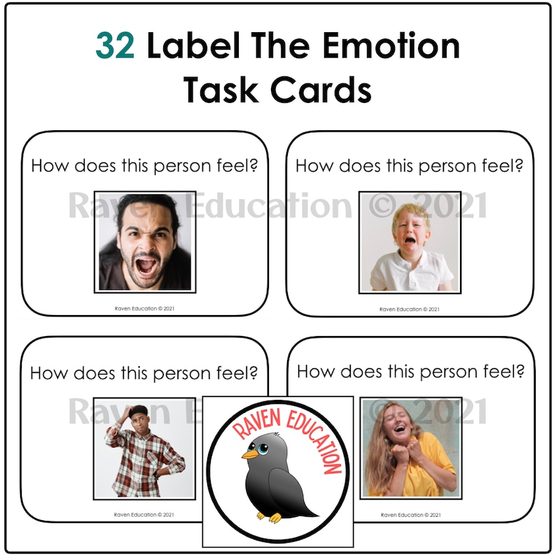 Labeling Emotions Task Cards (8 Emotions | 96 Cards) - Etsy