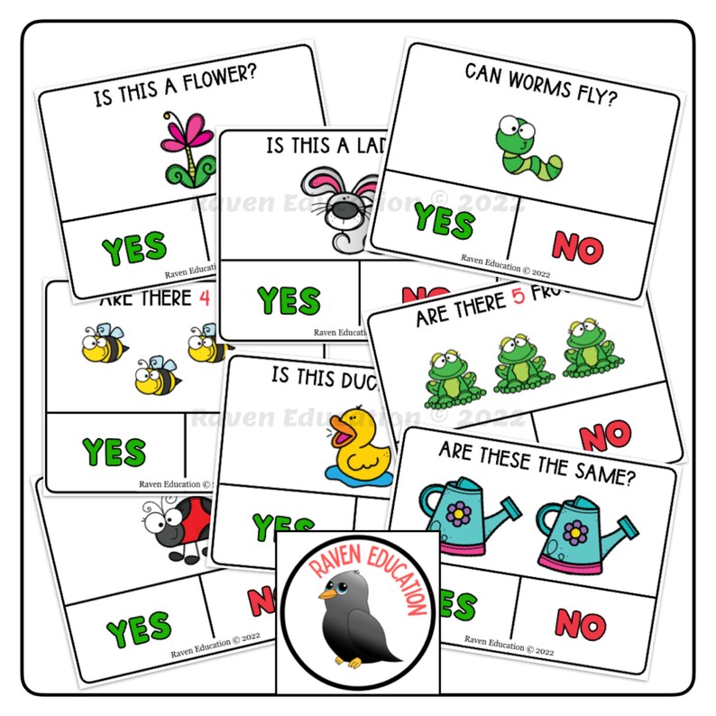 Spring: YES or NO Question Task Cards - Etsy