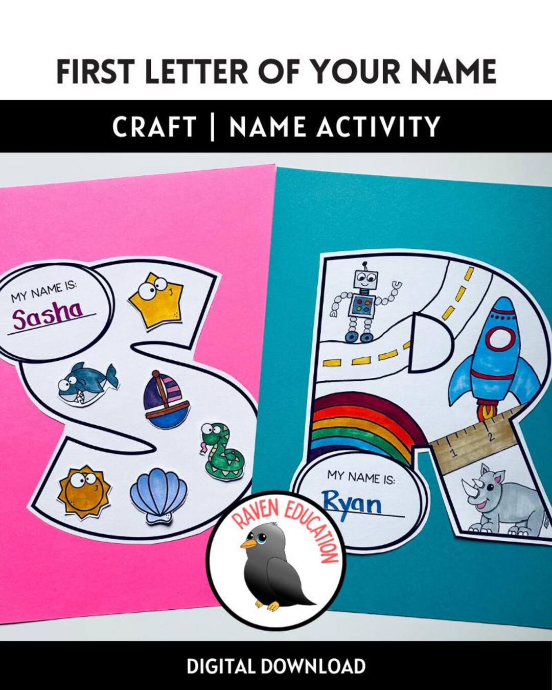 First Letter of Your Name Craft (my Name is | Beginning Letters | Name ...