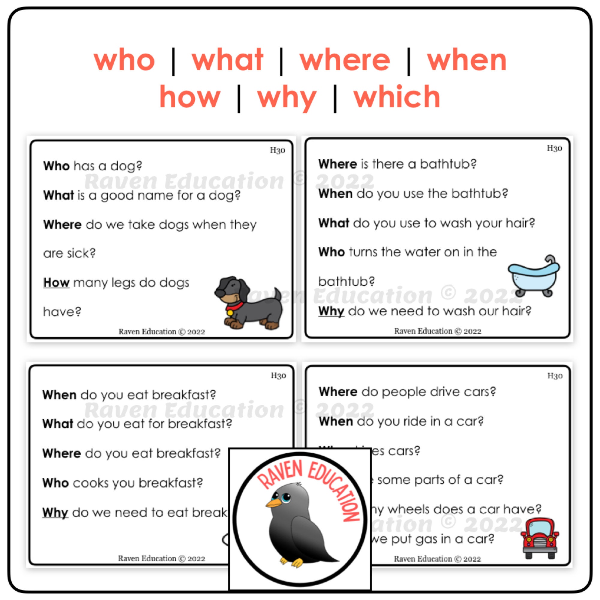 Mixed Question Cards (ABLLS-R Aligned H30) - Etsy