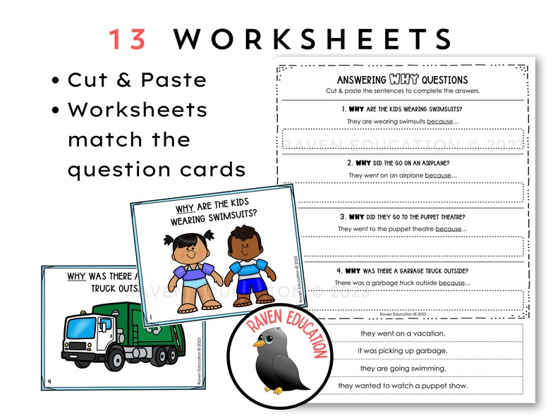 Answering WHY Questions - Question Cards, Answer Cards, Worksheets ...