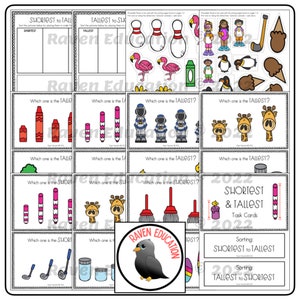 Shortest & Tallest Activities (file Folders and Task Cards) - Etsy