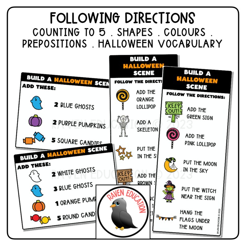 Build A Halloween Scene: Following Simple Directions File Folder ...