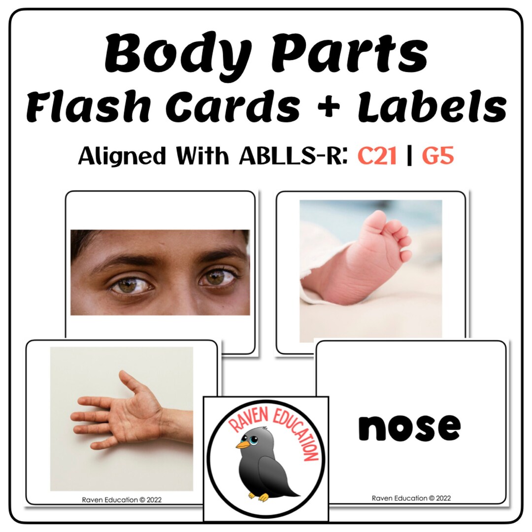Body Parts Flash Cards Labels aligned With ABLLS-R C21 G5 - Etsy