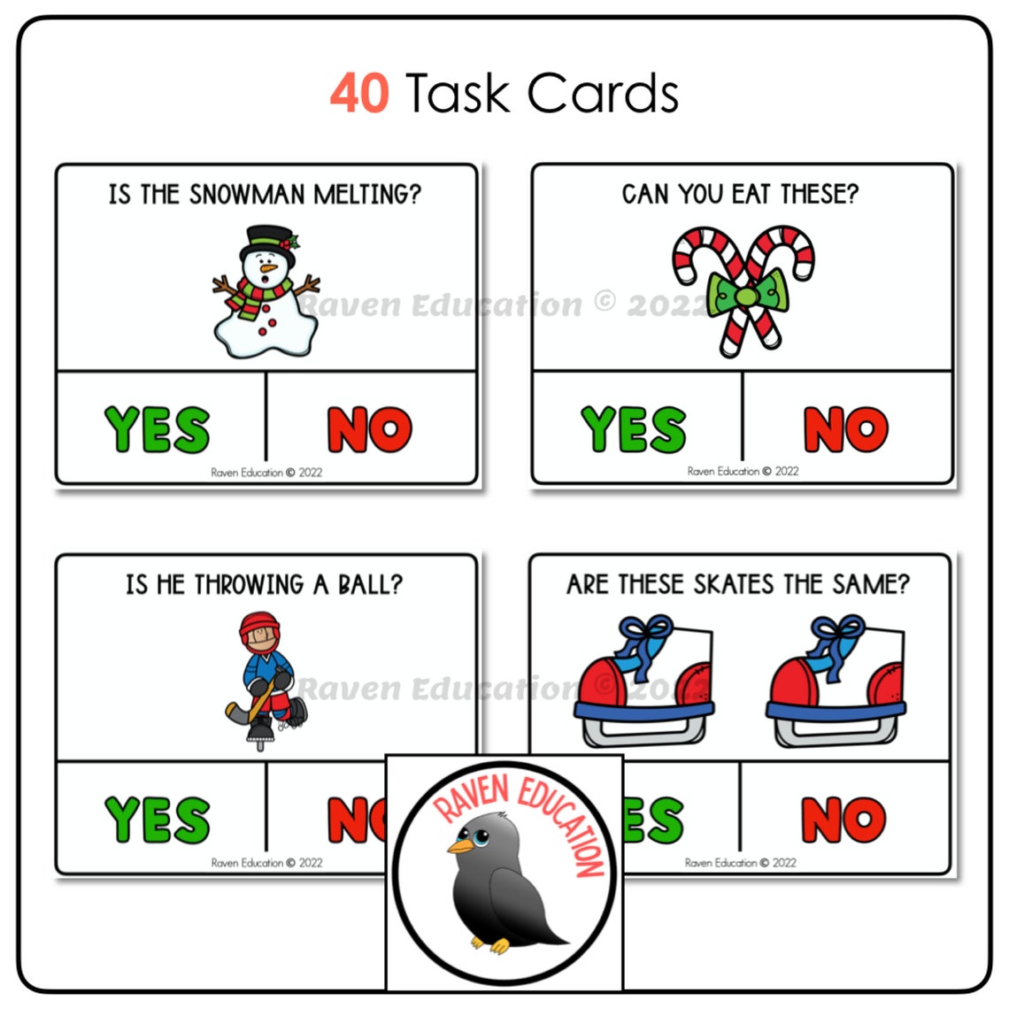 Winter: YES or NO Question Task Cards - Etsy