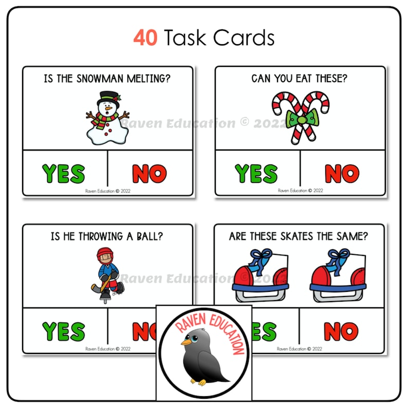 Winter: YES or NO Question Task Cards - Etsy