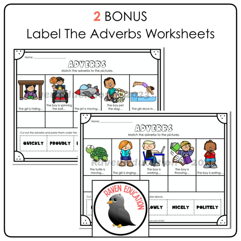 Label Adverbs Task Cards & Worksheets (aligned With ABLLS-R G41) - Etsy