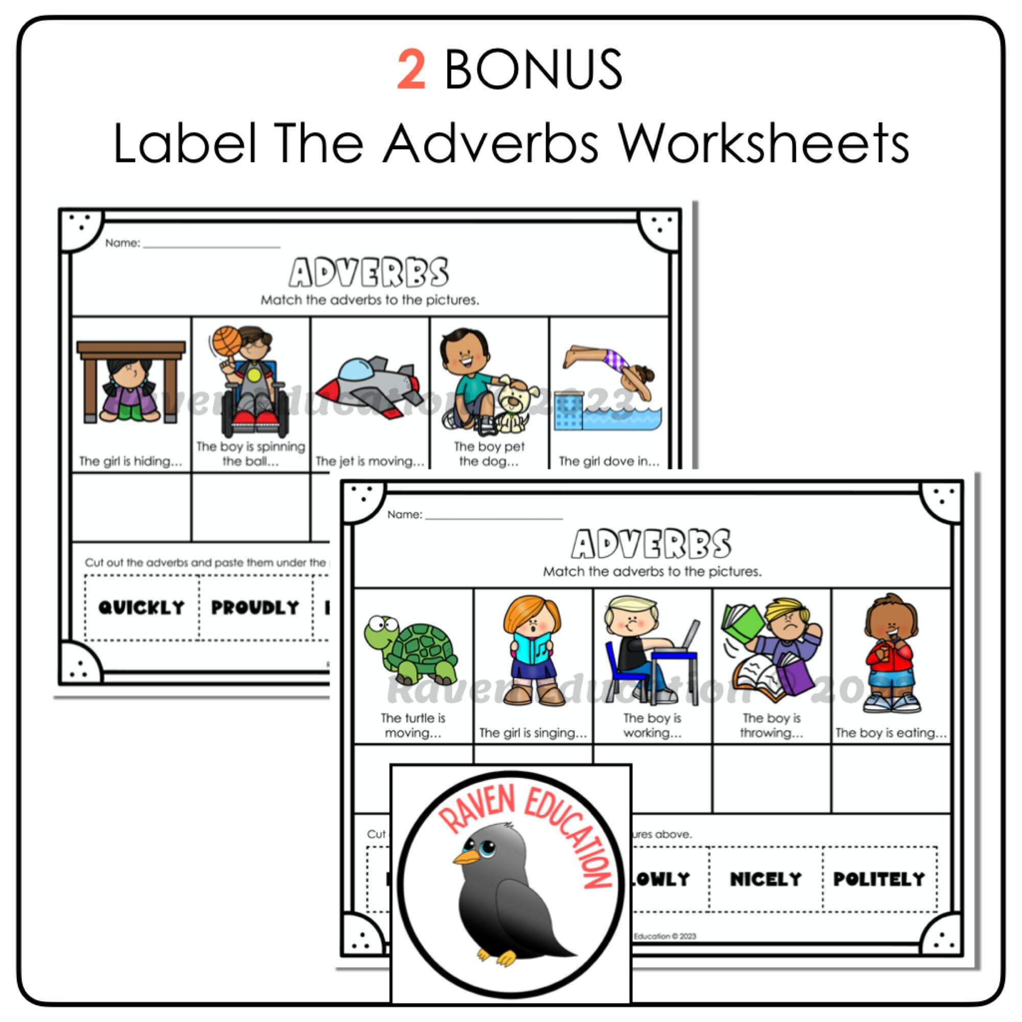 Label Adverbs Task Cards & Worksheets (aligned With ABLLS-R G41) - Etsy