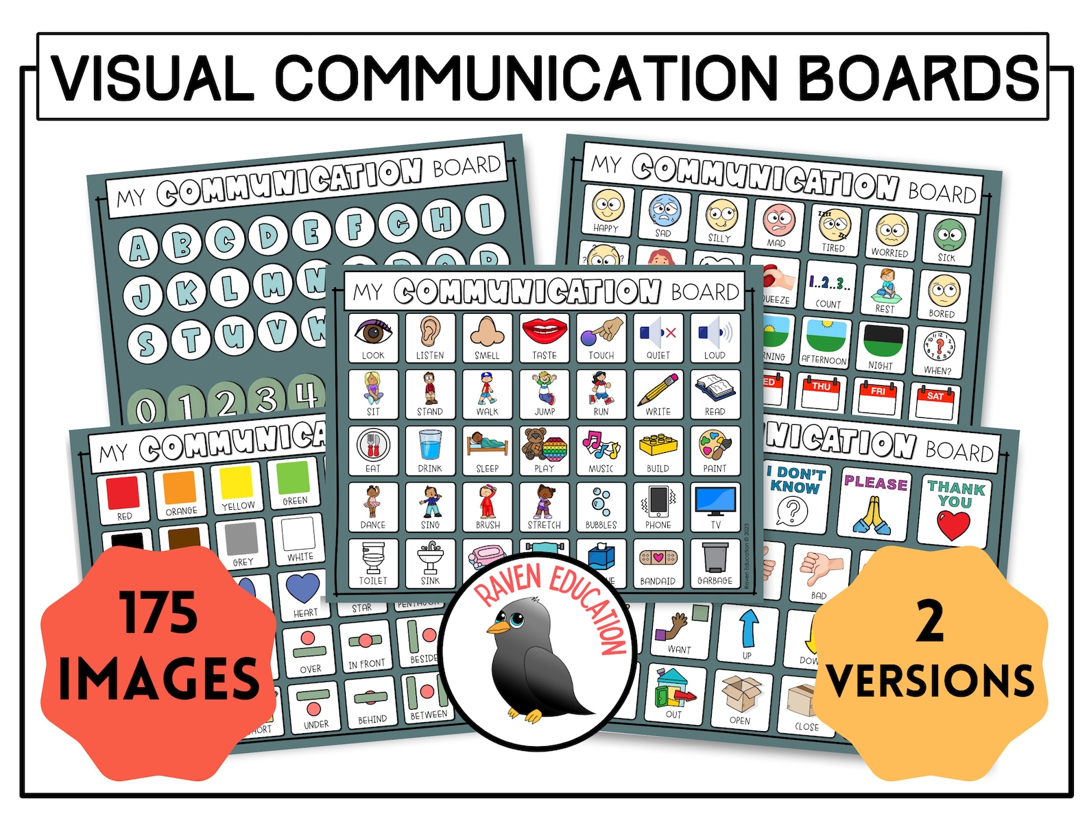 Visual Communication Boards (autism, Nonverbal, Special Education ...