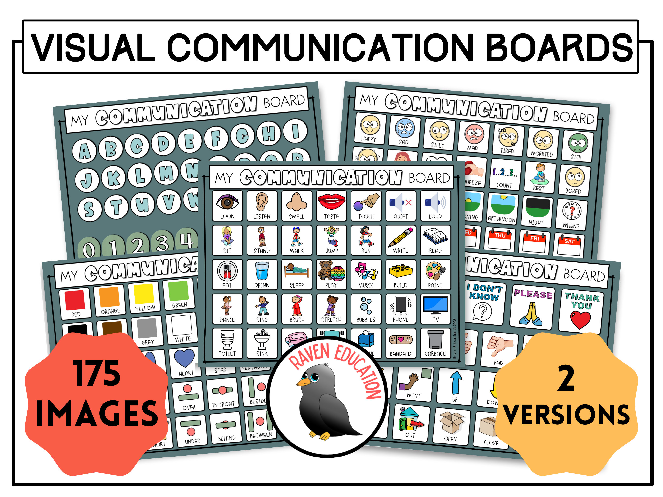 Visual Communication Boards (autism, Nonverbal, Special Education ...