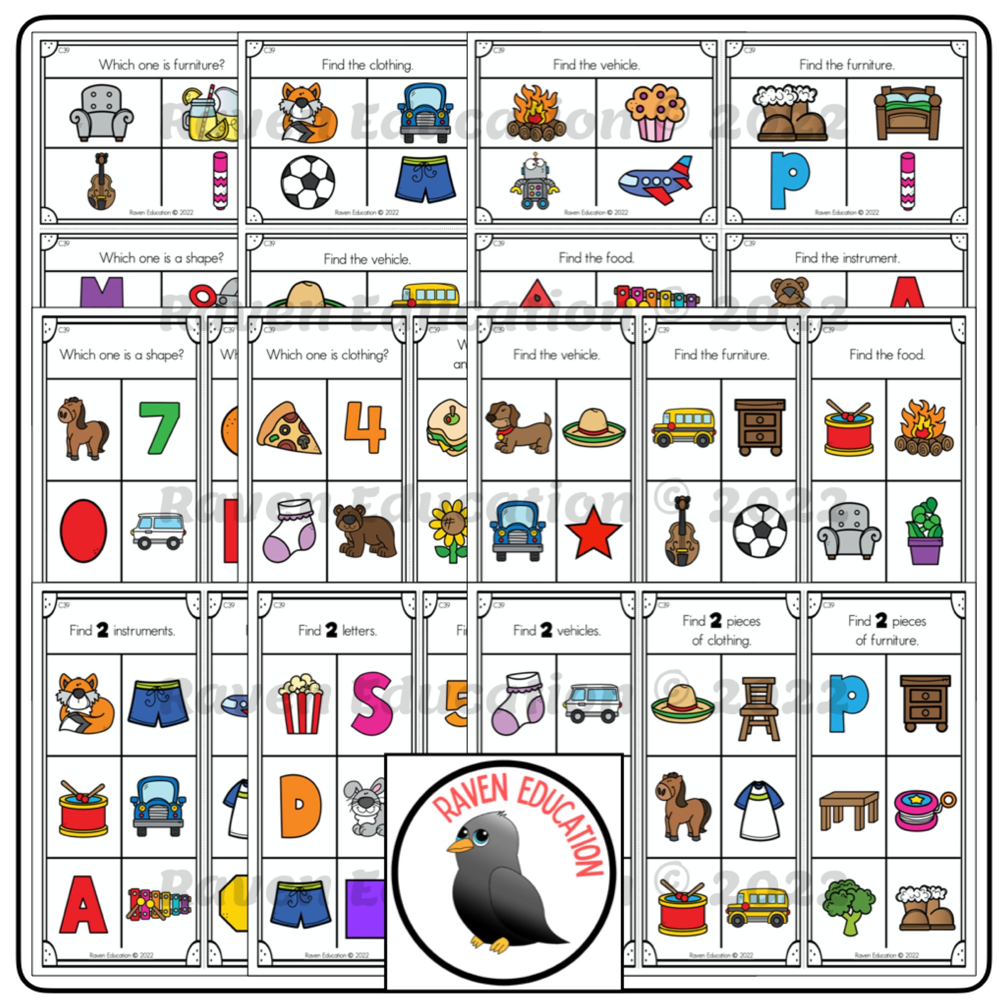 Select by Class / Category Task Cards (aligned With ABLLS-R C39) - Etsy