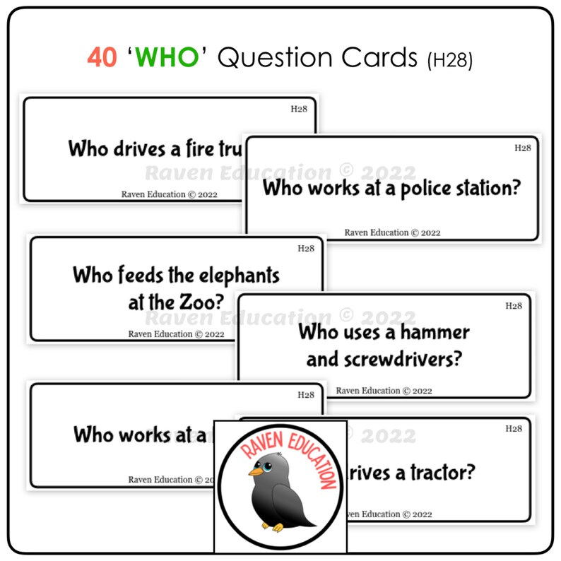 WHO + WHOSE Question Cards (ABLLS-R Aligned H28) - Etsy