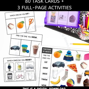 Functions of Objects Task Cards (real Pictures) ABLLS-R Aligned C37 ...