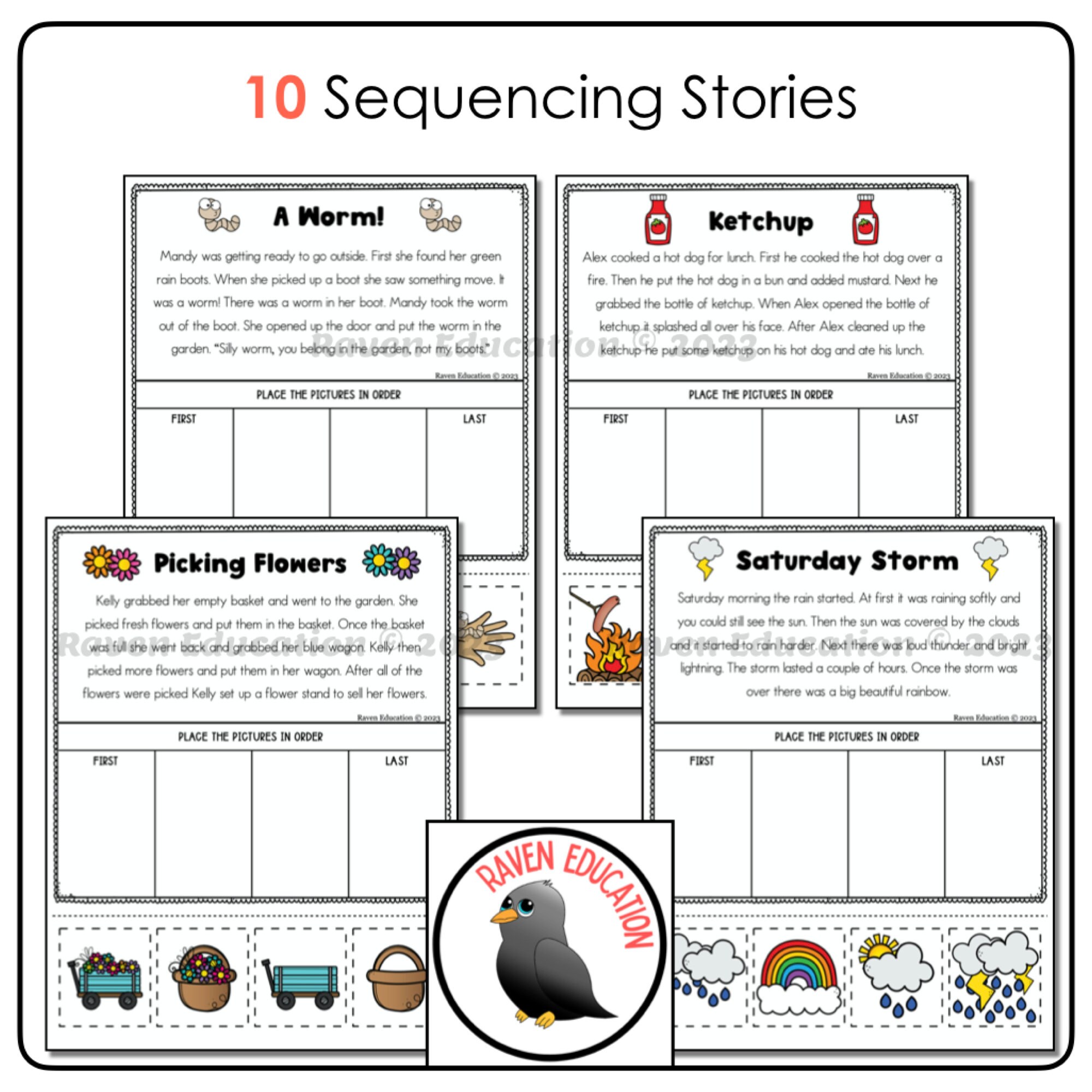 Spring Sequencing Stories - Reading Comprehension (file Folder or Cut ...