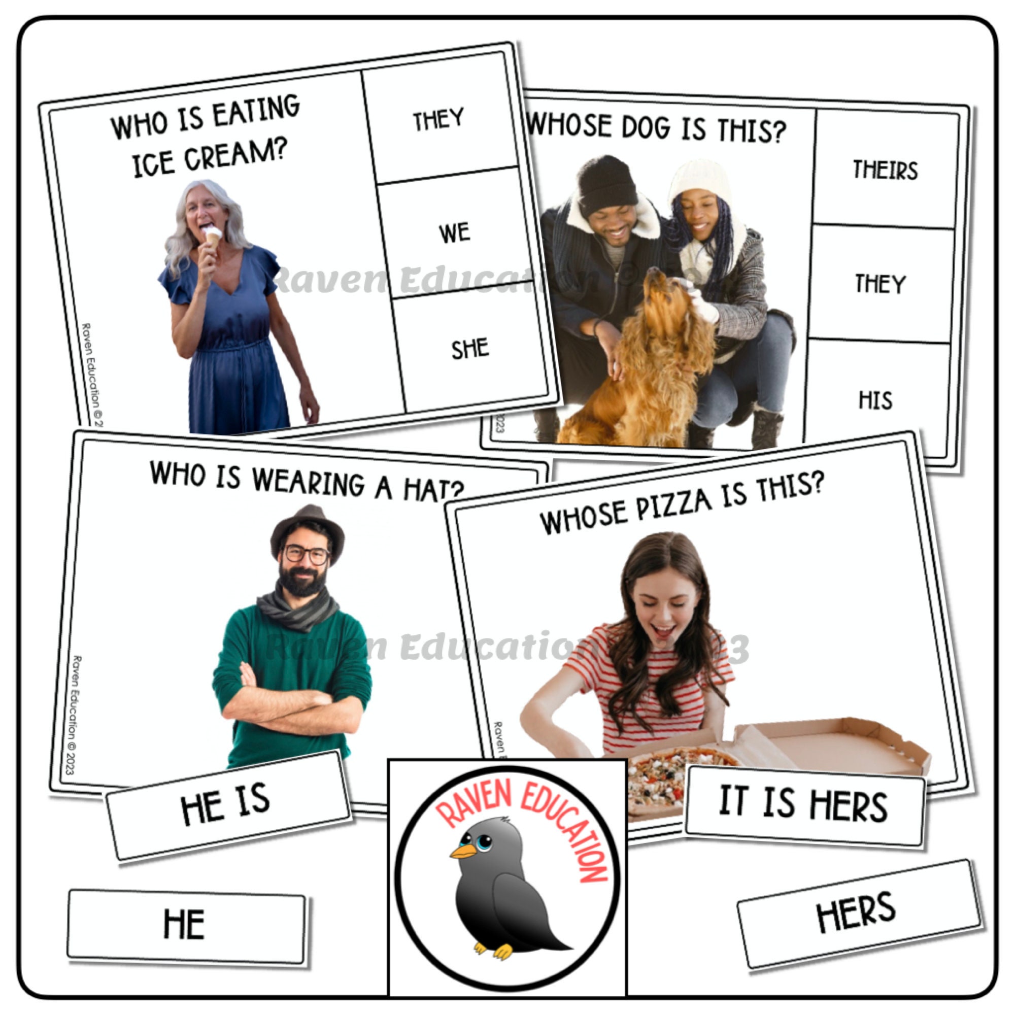 Labeling Pronouns Task Cards: He - She - They - His - Hers - Theirs ...