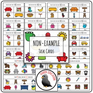 Non-example Task Cards (negation) - Etsy
