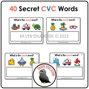 Secret CVC Words (40 Task Cards + Alphabet Chart) - Etsy Canada