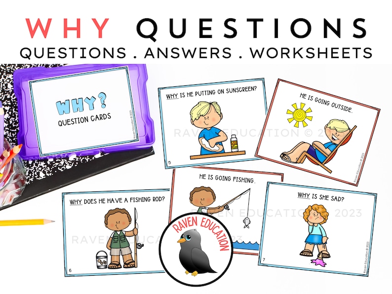 Answering WHY Questions - Question Cards, Answer Cards, Worksheets ...