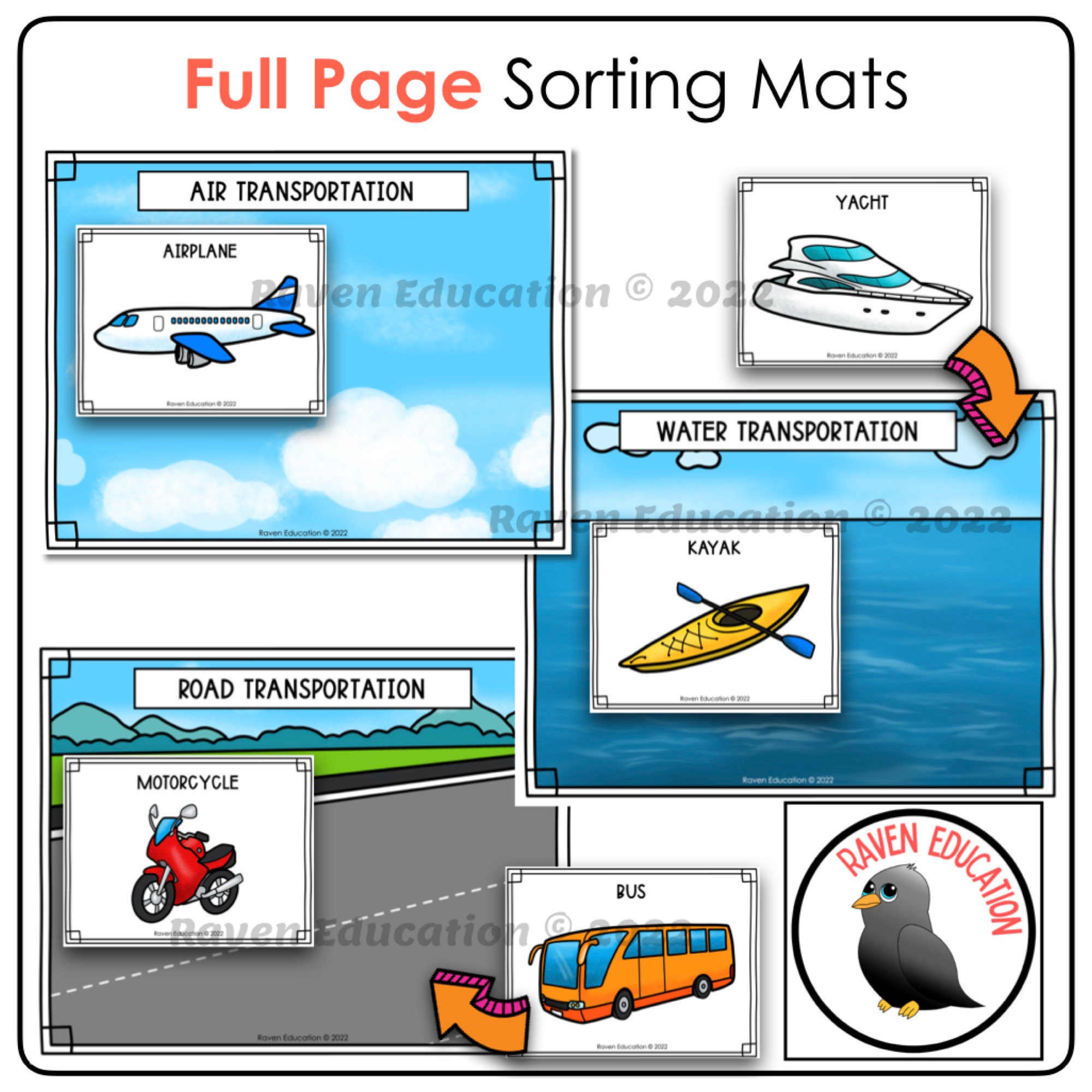 Transportation Vehicle Task Cards and Sorting Activity (road - Air ...