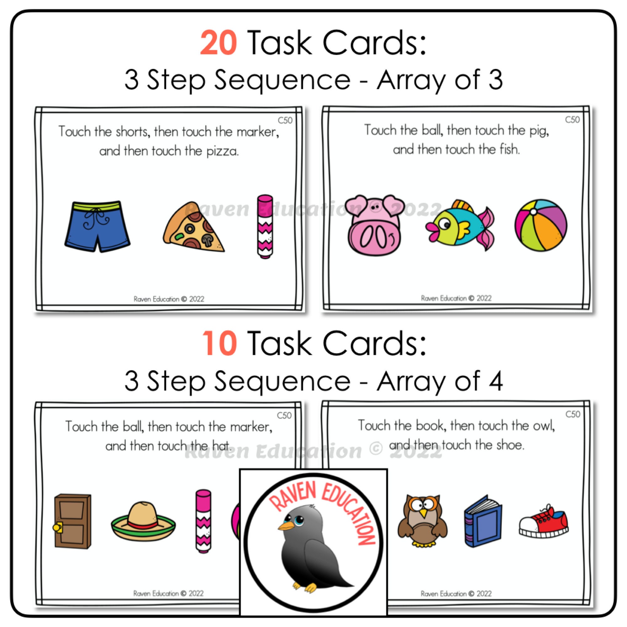 Follow A Multiple Component Sequence Task Cards (aligned With ABLLS-R ...