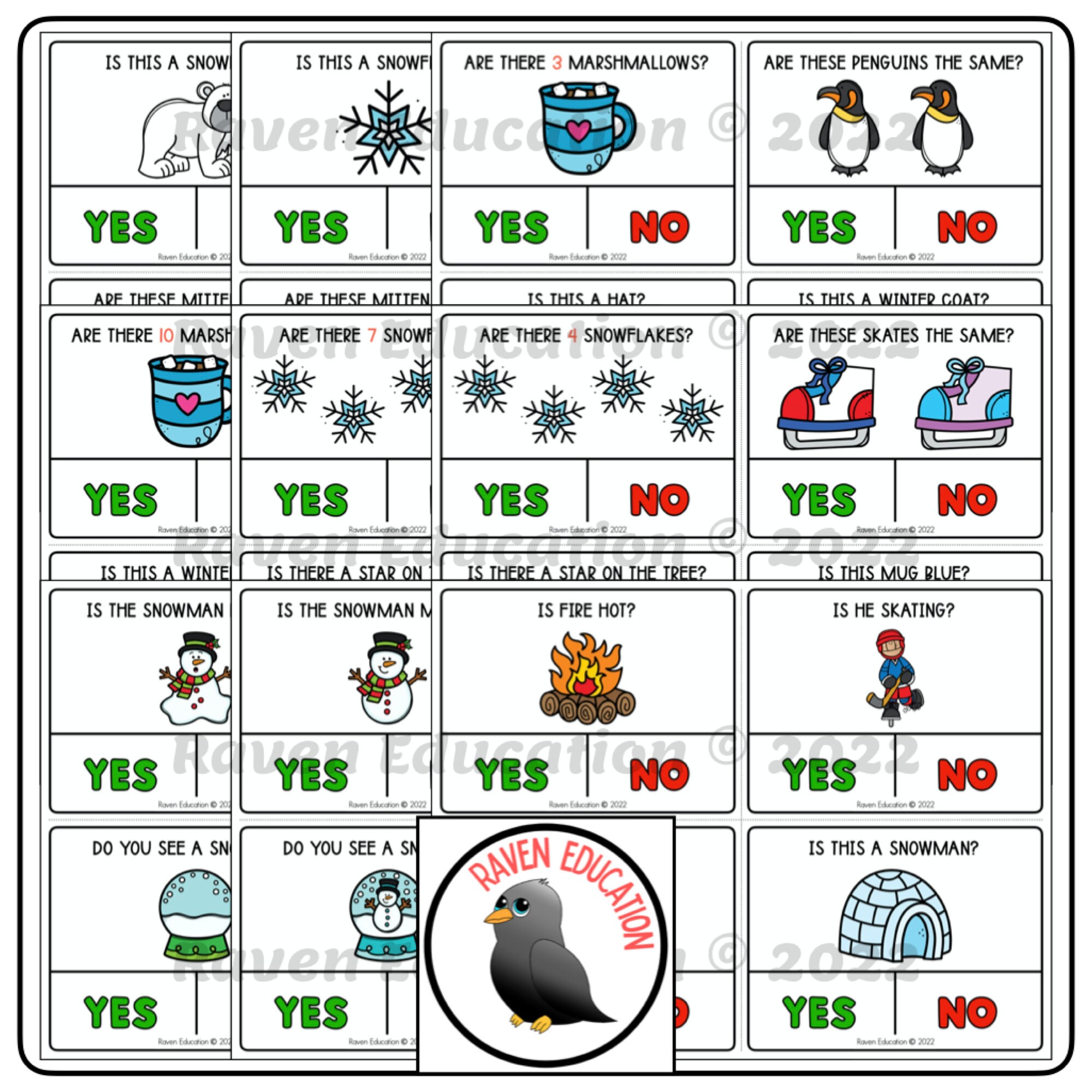 Winter: YES or NO Question Task Cards - Etsy