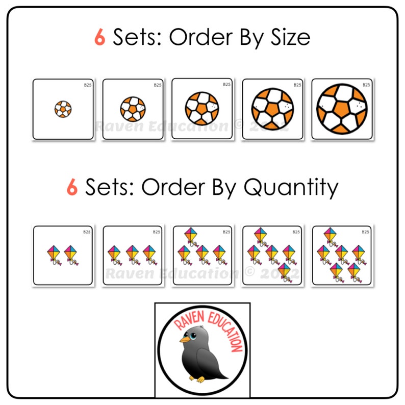 Seriation (order by Size / Quantity / Shade of Colour / Order ...