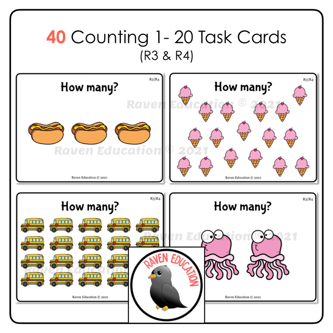 Counting 1-20 Task Cards (ABLLS-R Aligned R3, R4, R5) - Etsy