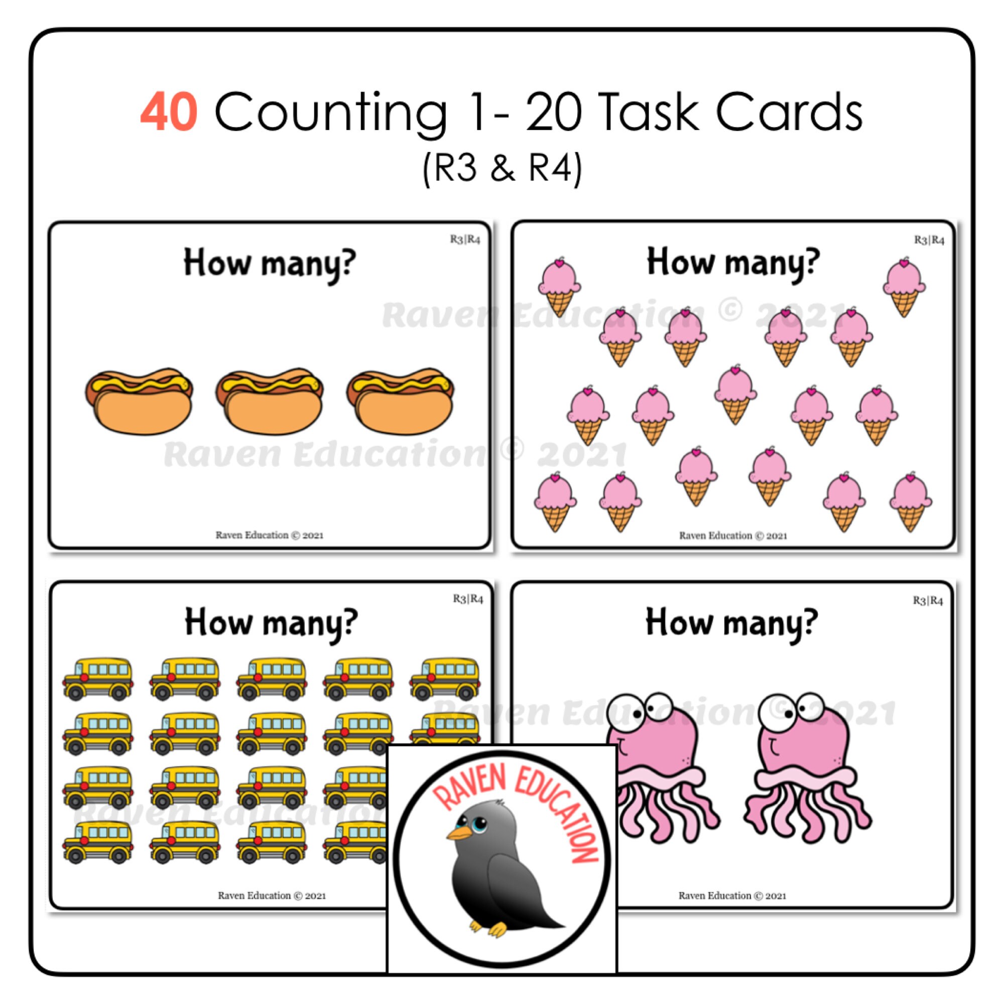 Counting 1-20 Task Cards (ABLLS-R Aligned R3, R4, R5) - Etsy
