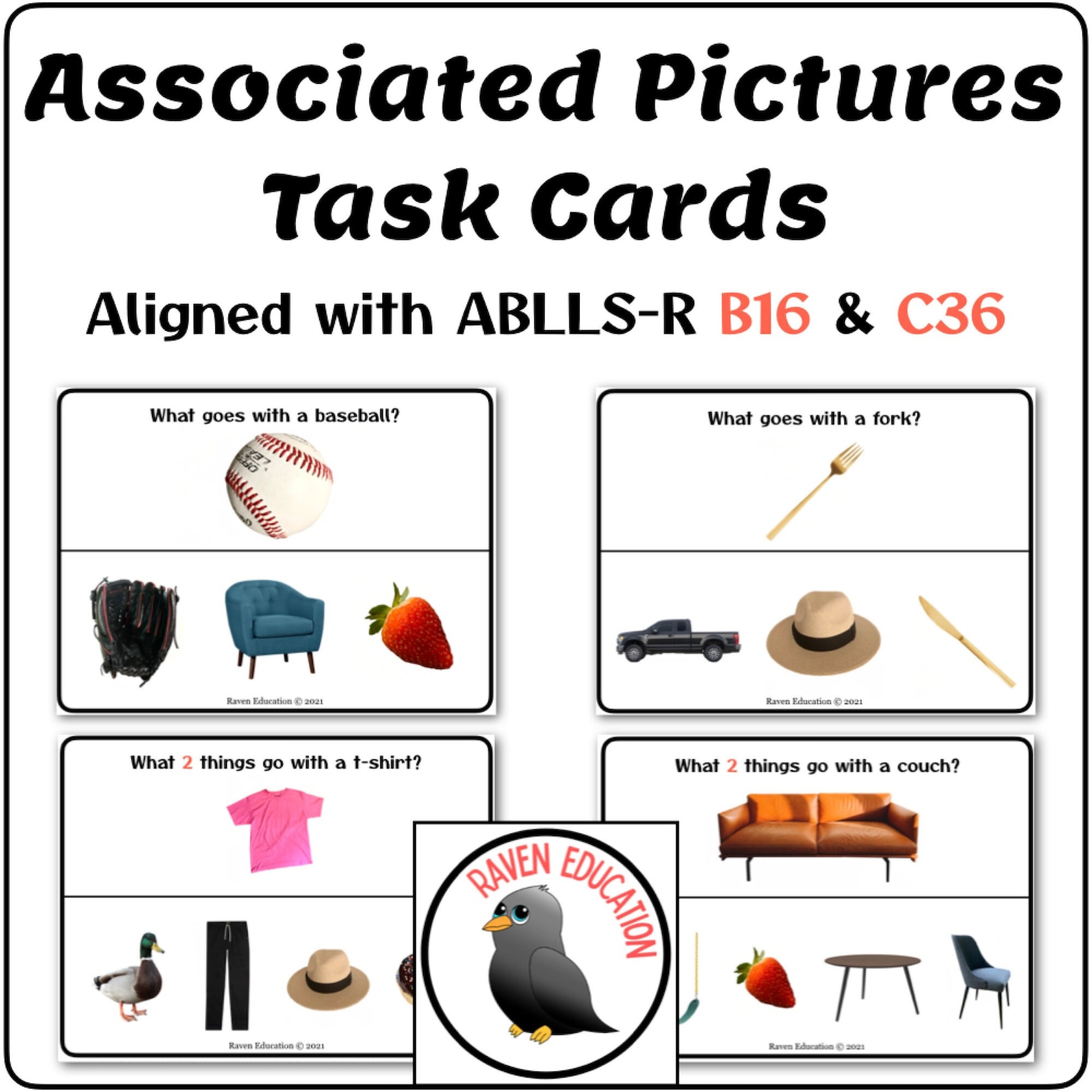 Associated Pictures Task Cards (aligned With ABLLS-R B16 & C36) - Etsy