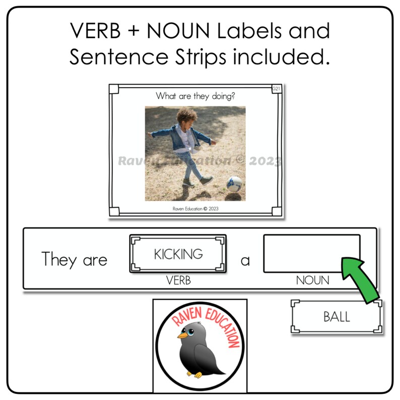 Labeling Verbs & Nouns Task Cards (aligned With ABLLS-R G21) - Etsy