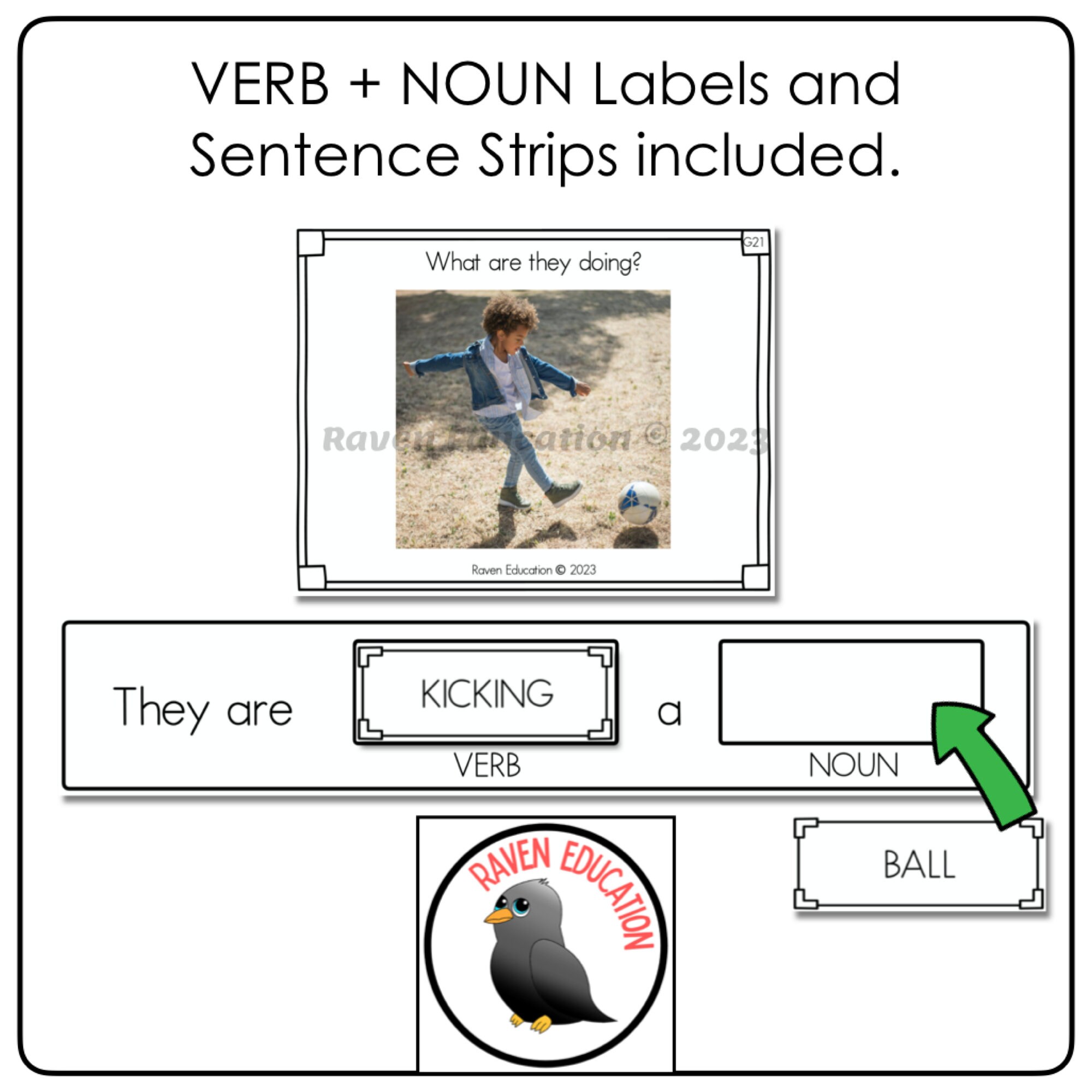 Labeling Verbs & Nouns Task Cards (aligned With ABLLS-R G21) - Etsy