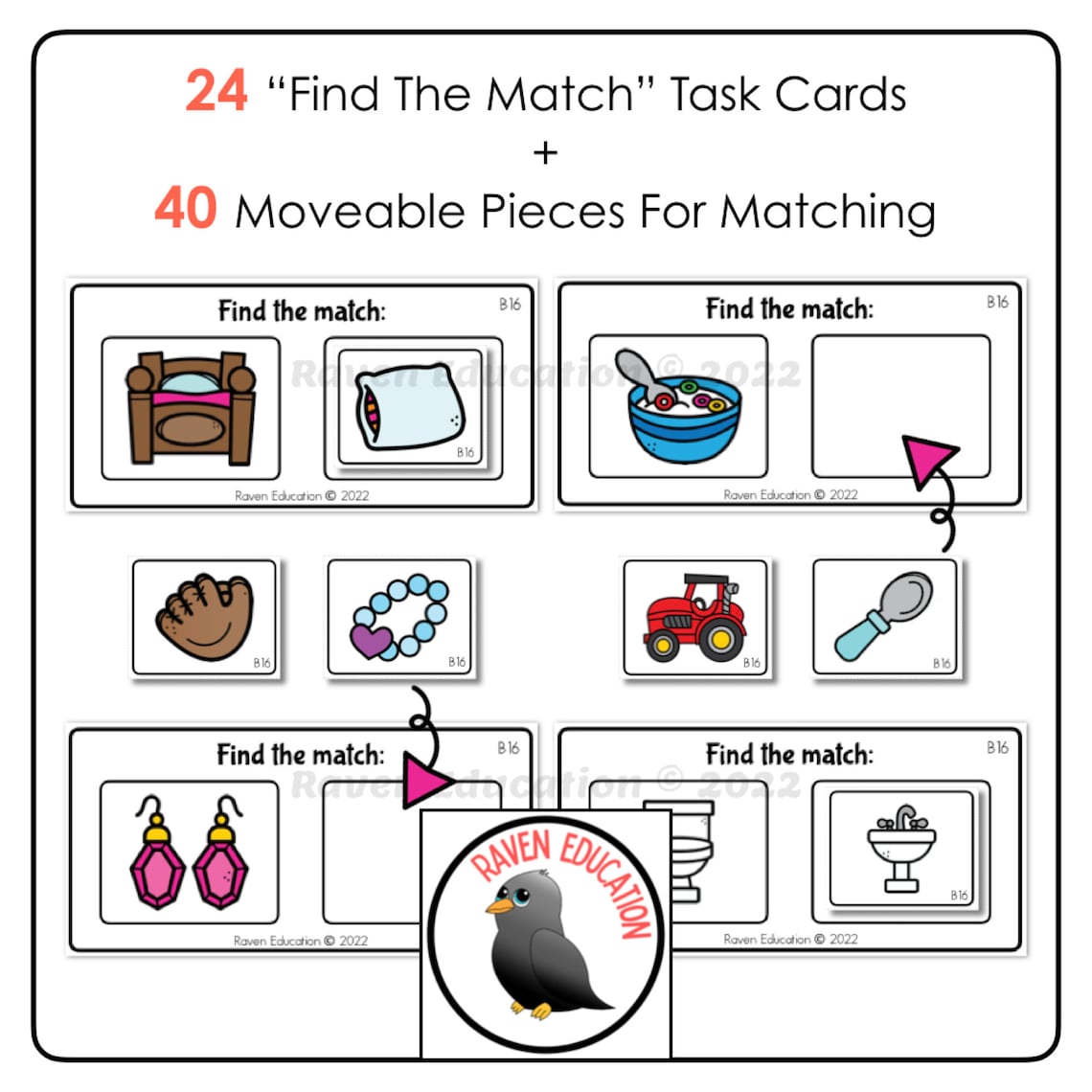 Matching Associated Pictures Task Cards (aligned With ABLLS-R B16) - Etsy