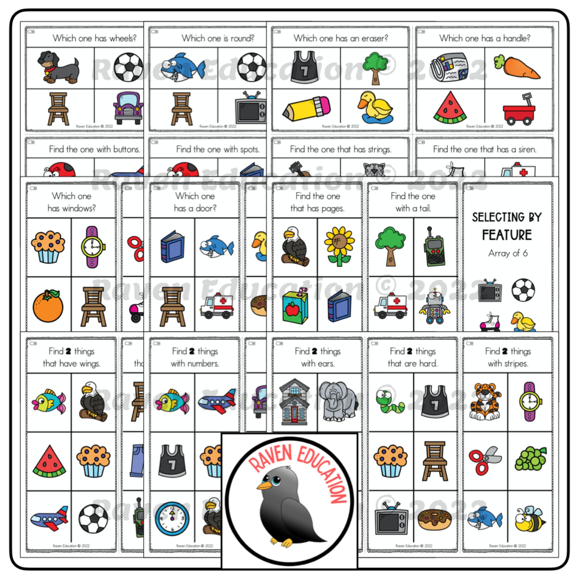 Select by Feature Task Cards (aligned With ABLLS-R C38) - Etsy