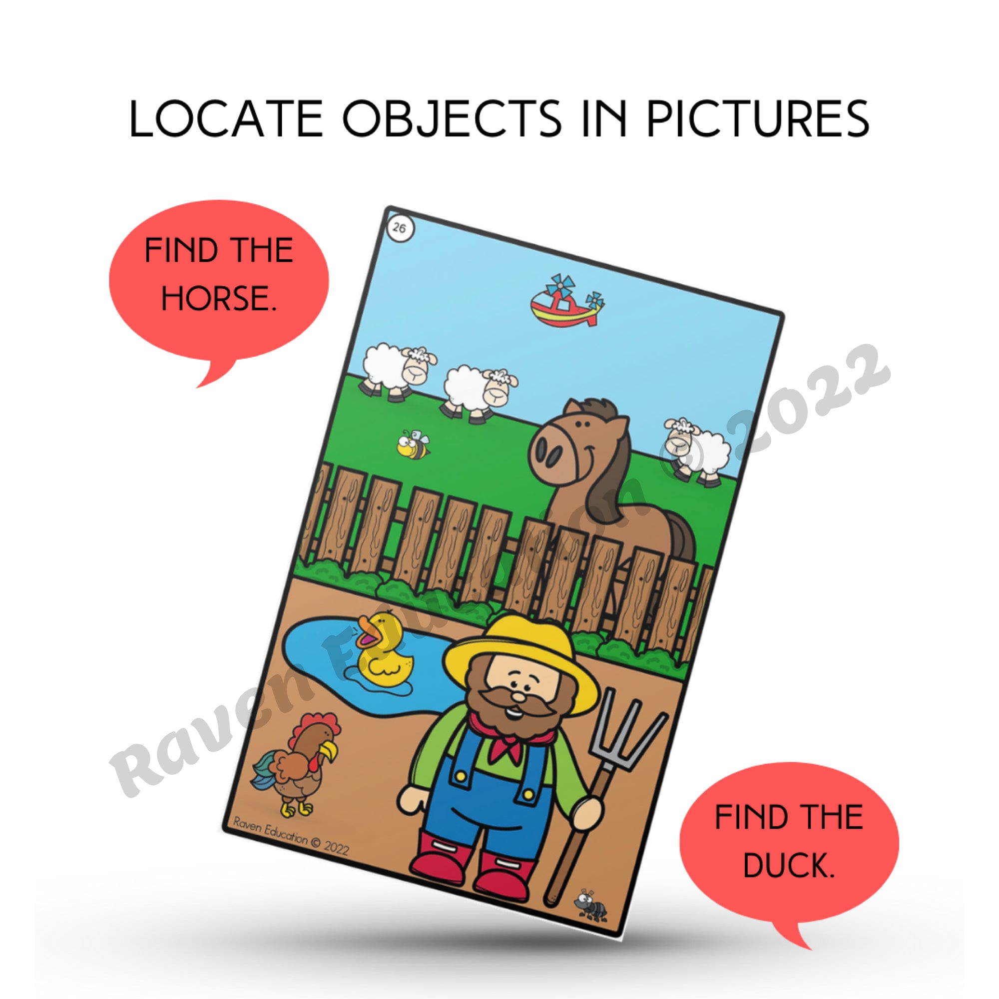 Locate Objects in Pictures: Picture Cards & Score Cards (aligned With ...