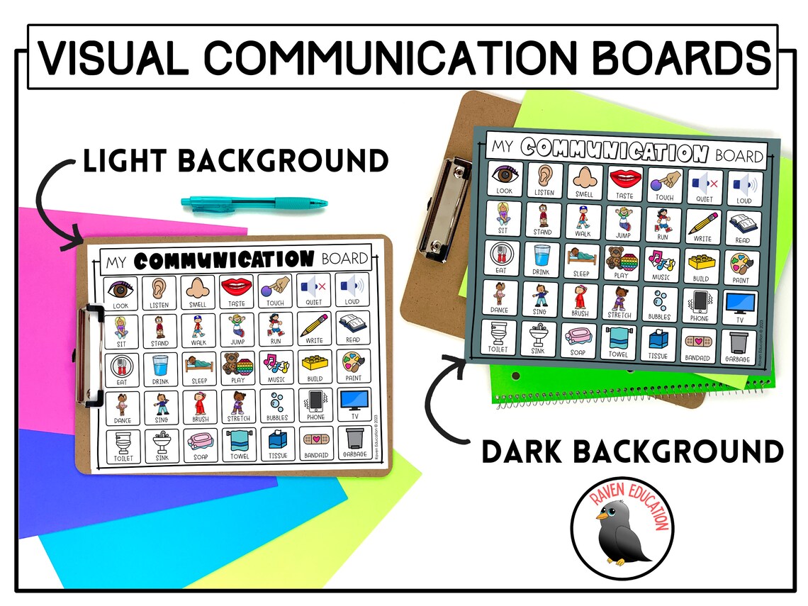 Visual Communication Boards (autism, Nonverbal, Special Education ...