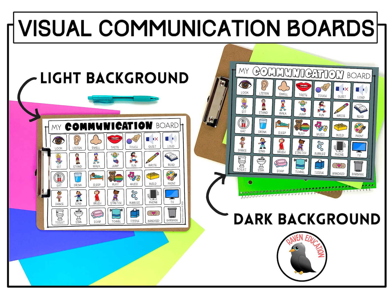 Visual Communication Boards (autism, Nonverbal, Special Education ...
