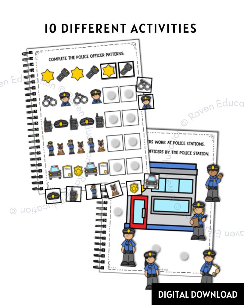 Community Helper Busy Book: Police Officers (matching, Counting ...