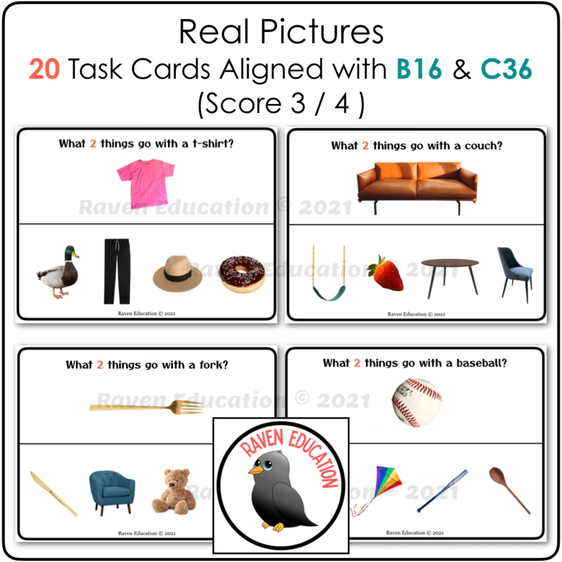 Associated Pictures Task Cards (aligned With ABLLS-R B16 & C36) - Etsy