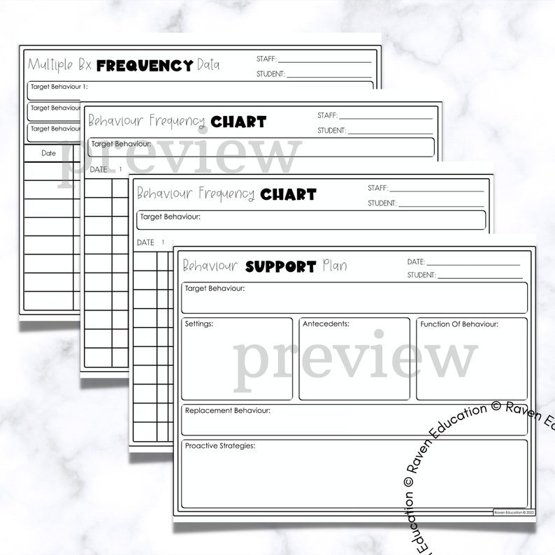 8 Behaviour Data Sheets (behaviour Management) - Etsy Canada