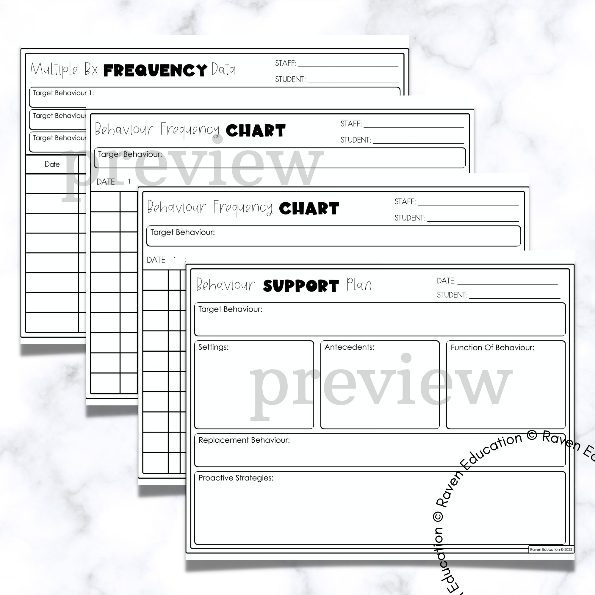 8 Behaviour Data Sheets (behaviour Management) - Etsy