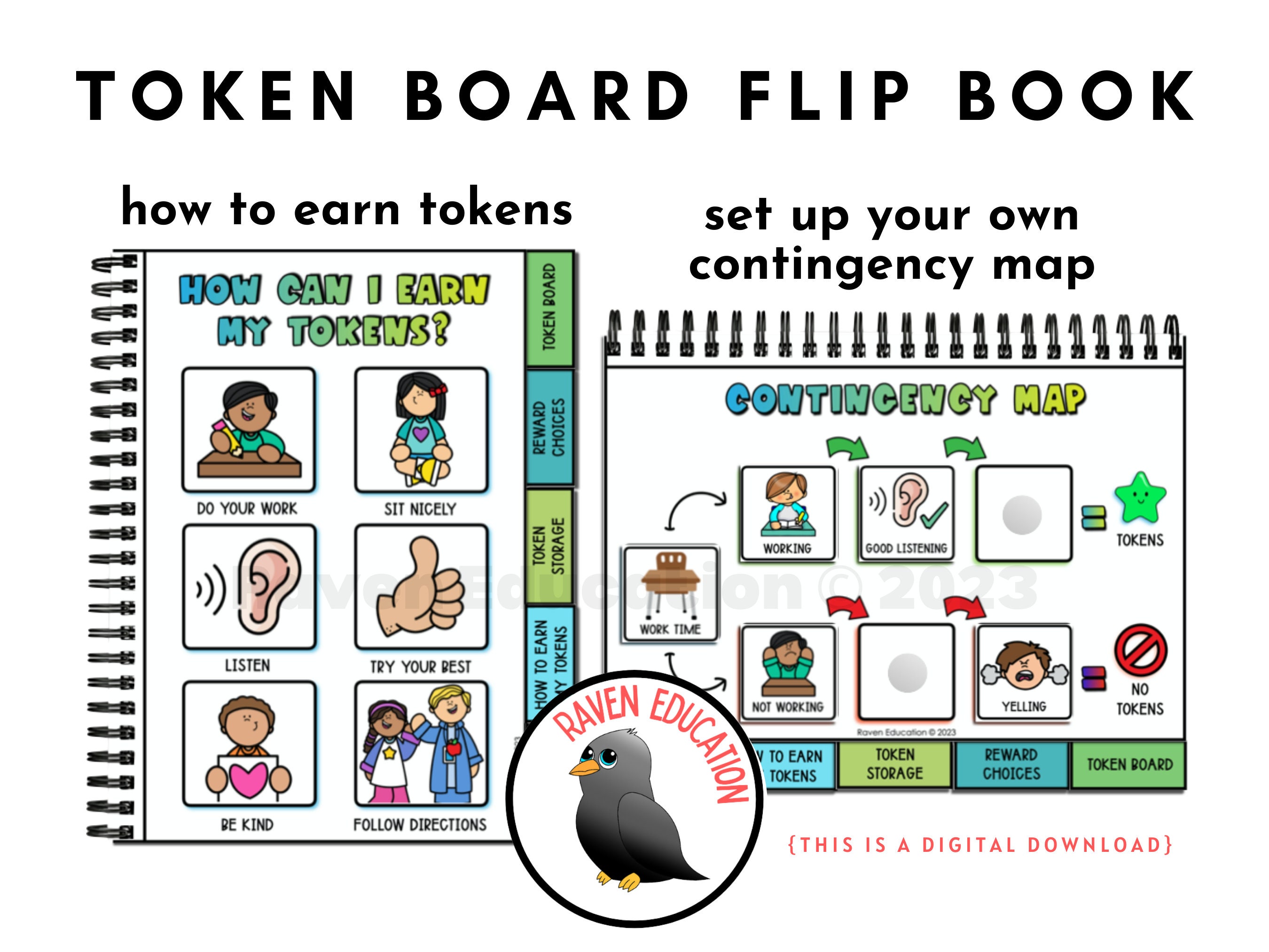 Token Board Flip Book | Visual Schedule | First - Then Board ...