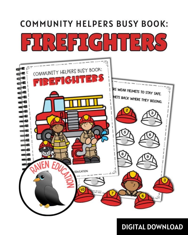 Community Helper Busy Book: Firefighters matching Counting Alphabet ...