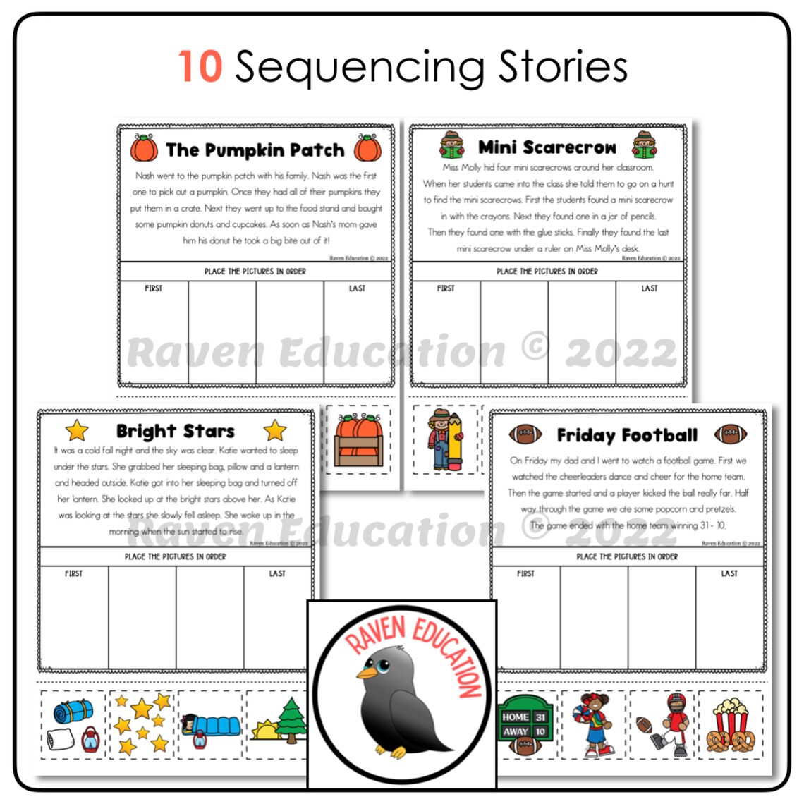 Fall Sequencing Stories (reading Comprehension) File Folder or Cut and ...
