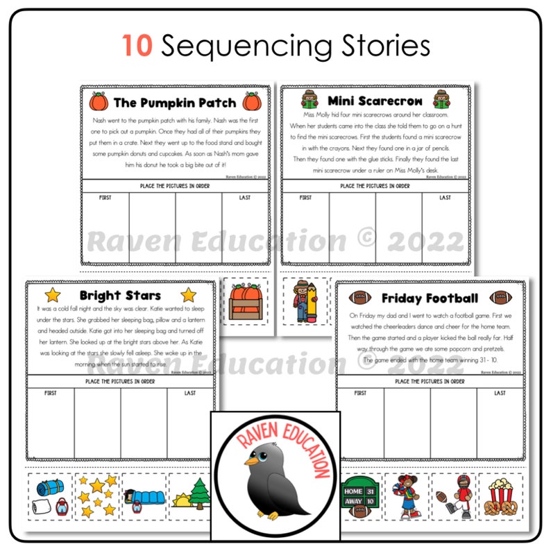 Fall Sequencing Stories (reading Comprehension) File Folder or Cut and ...