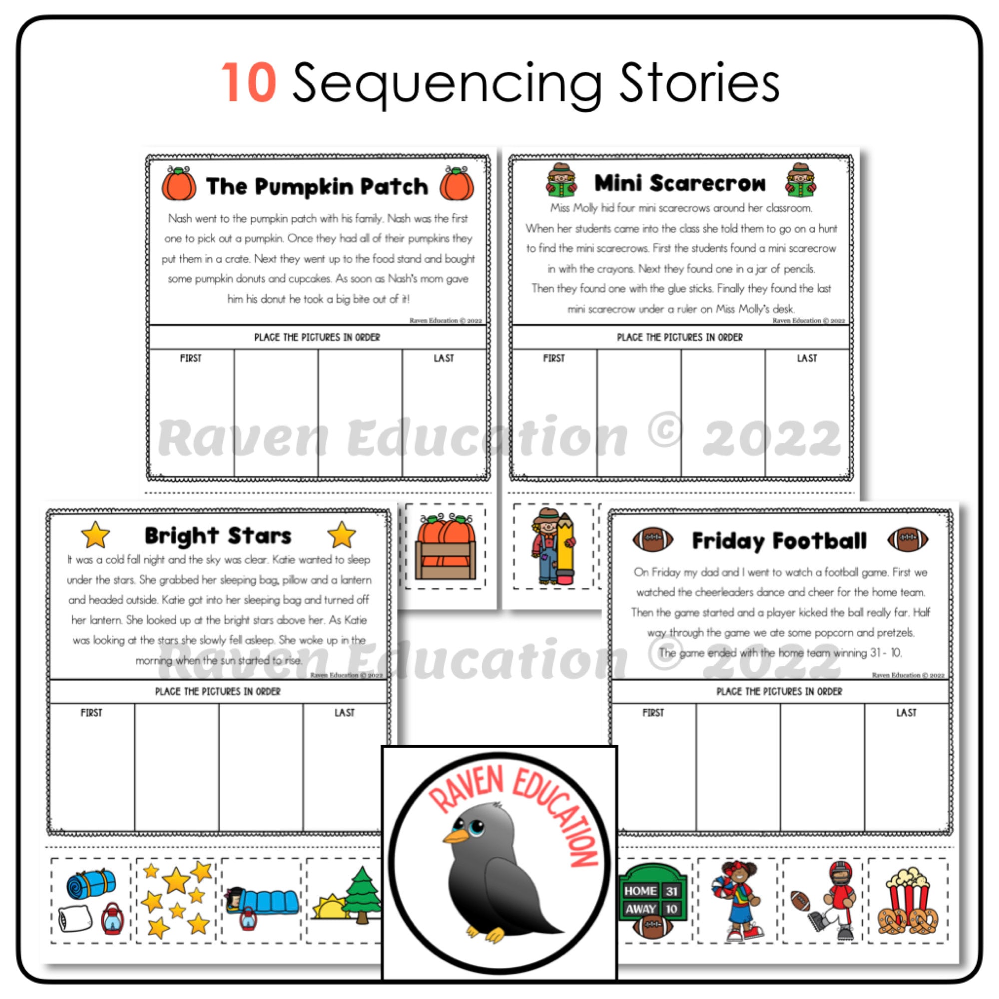 Fall Sequencing Stories (reading Comprehension) File Folder or Cut and ...